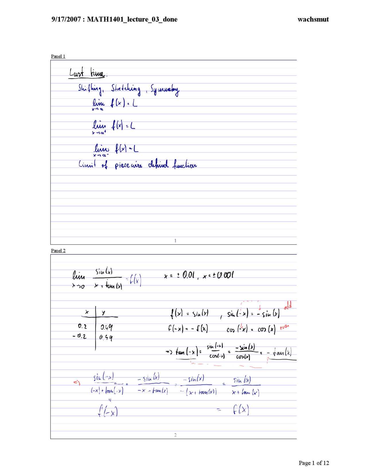 Quiz 1 With Solution Of Calculus 1 Handwritten Notes Math 1401