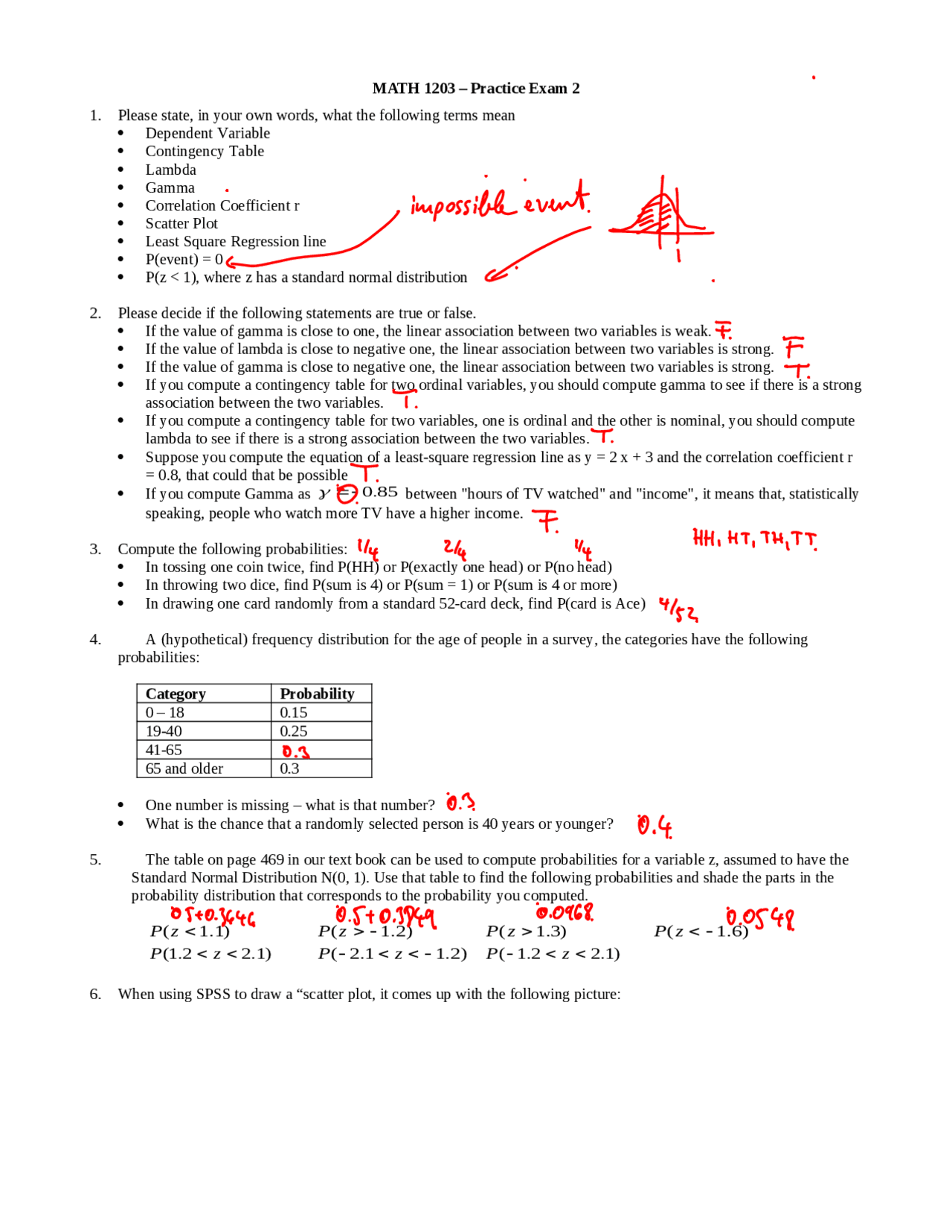 Practice Exam 2 - Statistical Models for Social Science | MATH 1203 ...