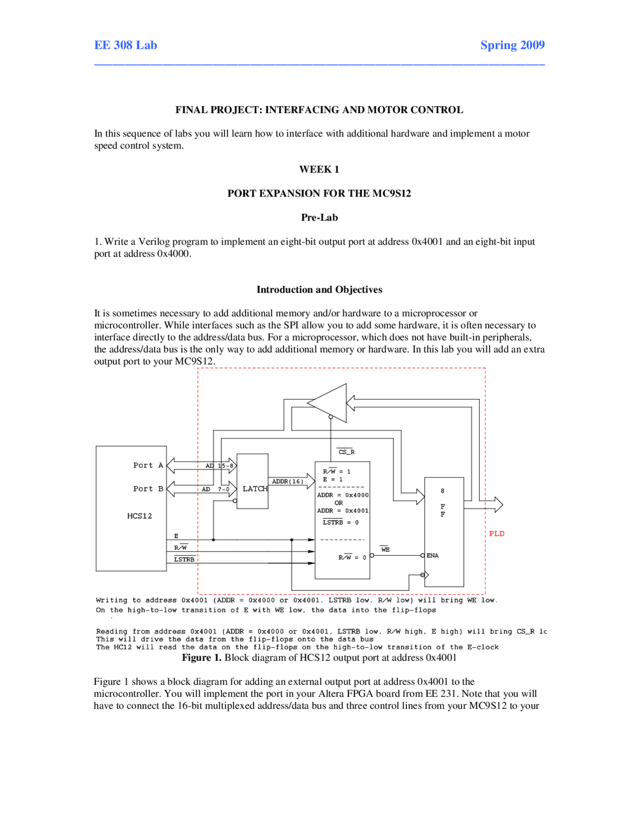 Interfacing And Motor Control Manual Ee 308l Docsity 