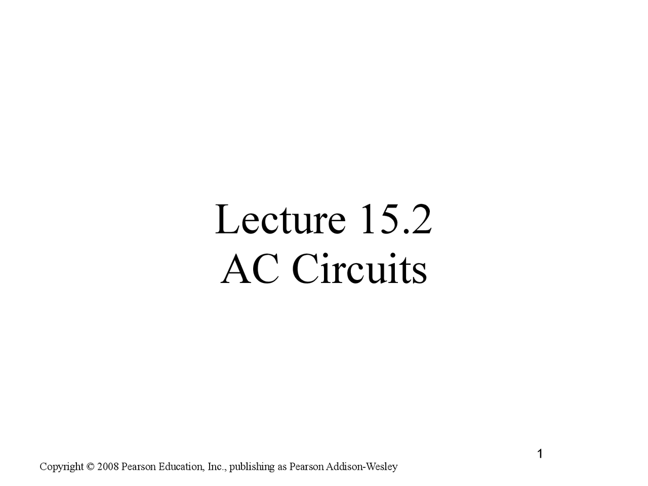 Ac Circuits Lecture Notes General Physics Ii Phy 212 Docsity
