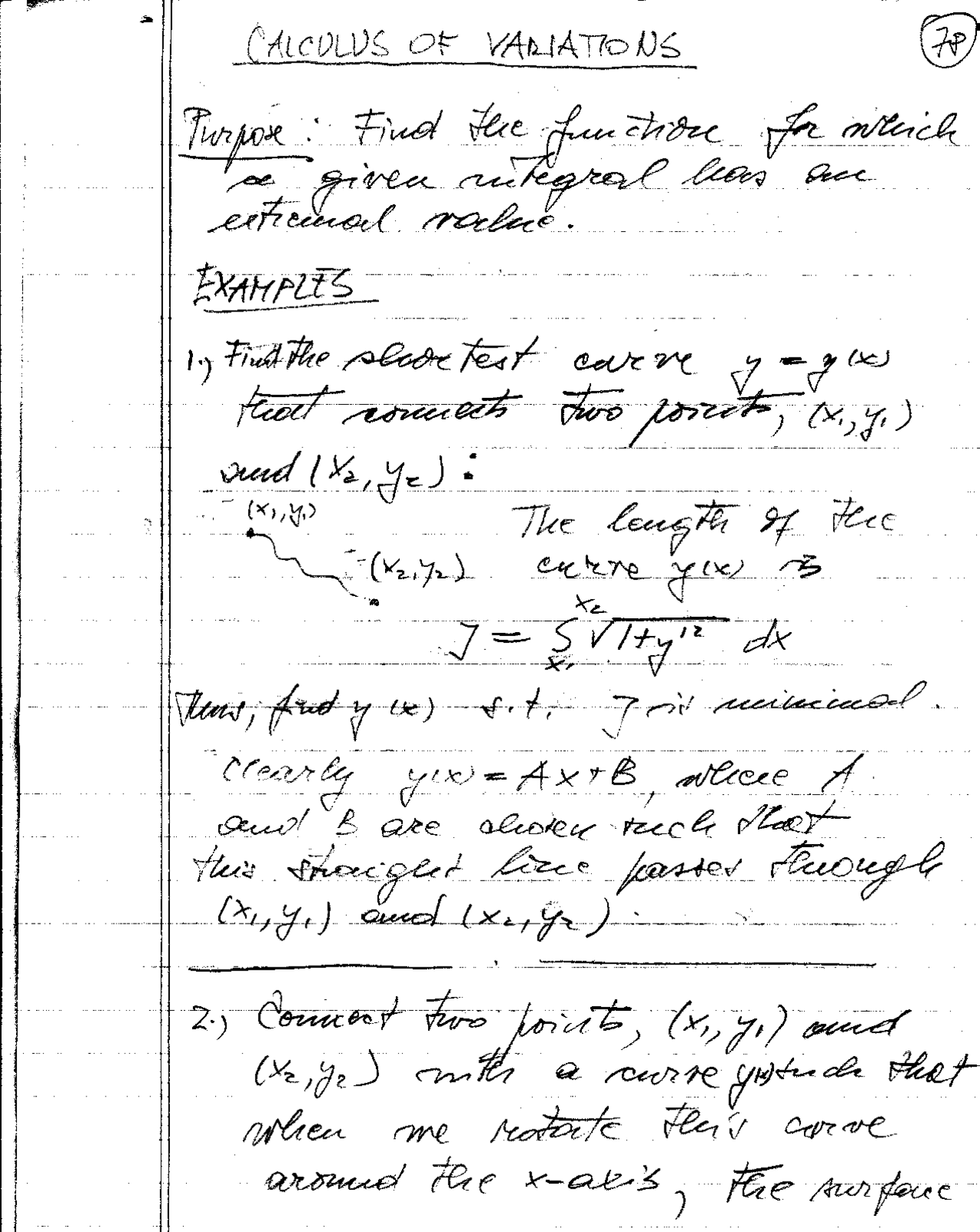 Handwritten Notes on Calculus of Variations | MATH 4400 | Study notes ...