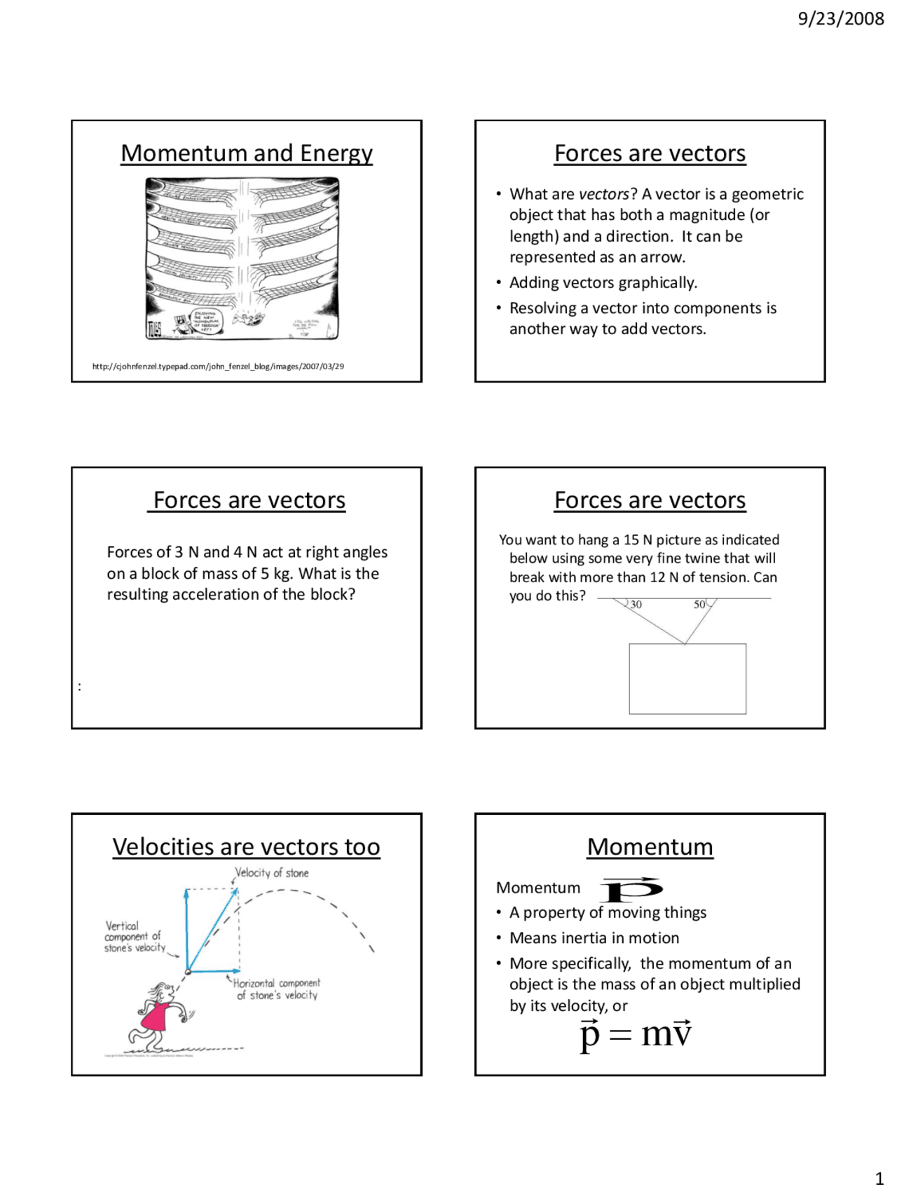 Momentum and Energy - Lecture Slides | PHY 101 - Docsity