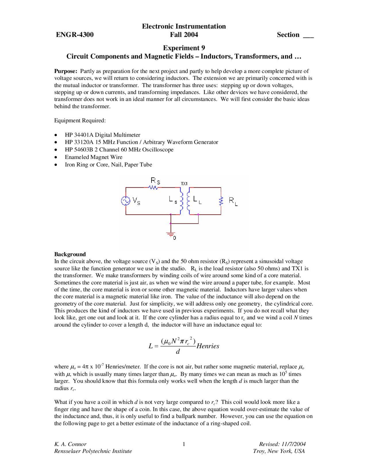 Circuit Components And Magnetic Fields Inductors And Transformers
