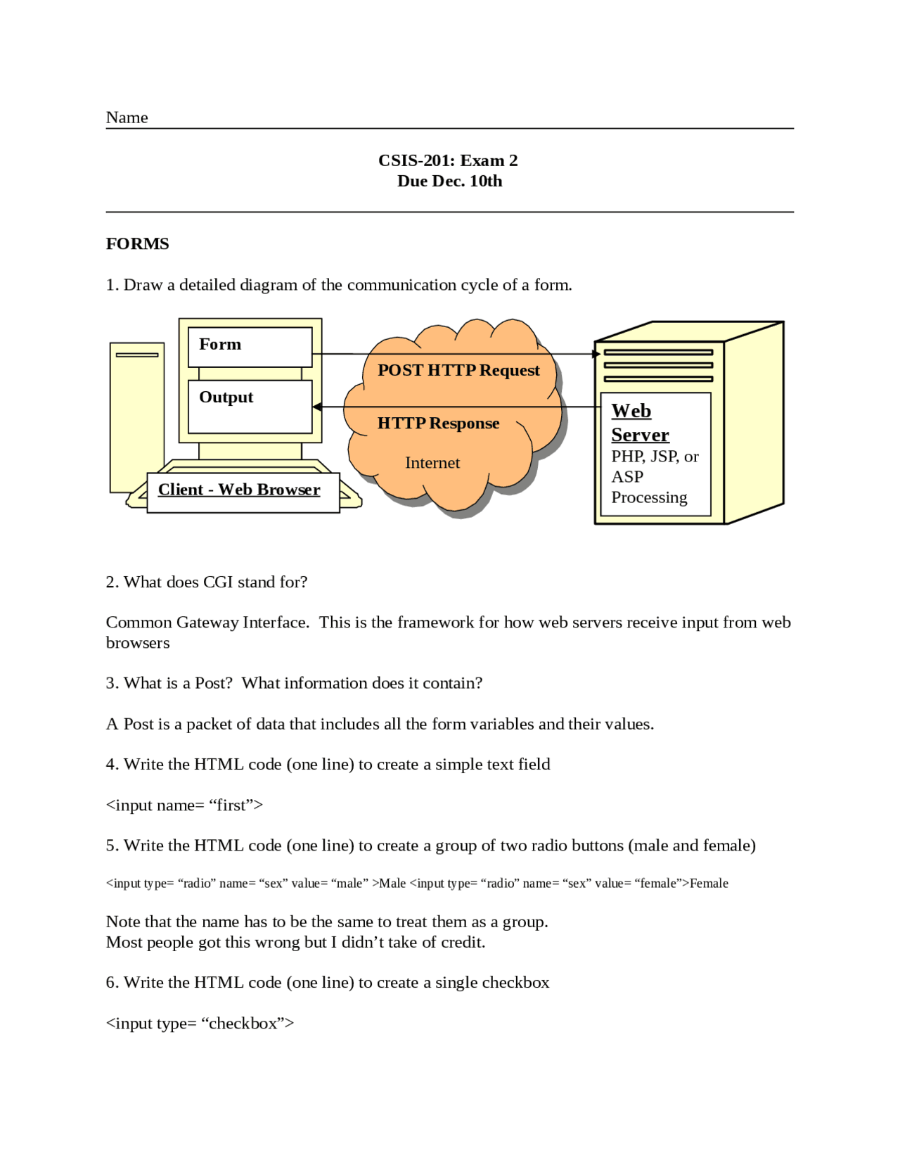 Solved Exam 2 for Spreadsheet Exam | CSIS SSX | Exams Computer Science ...