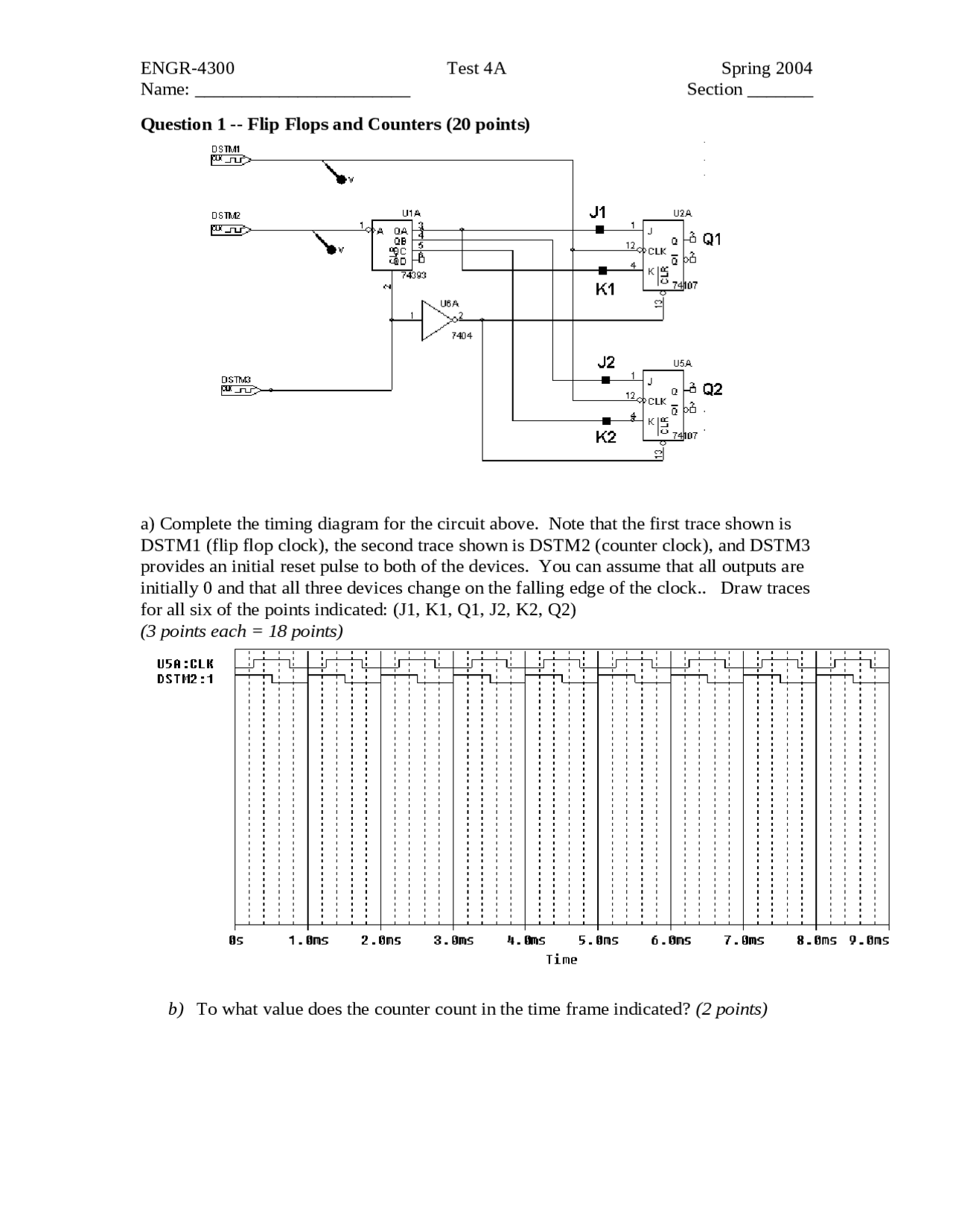 Electronic Instrumentation Practice Exam 4a Engr 4300 Docsity