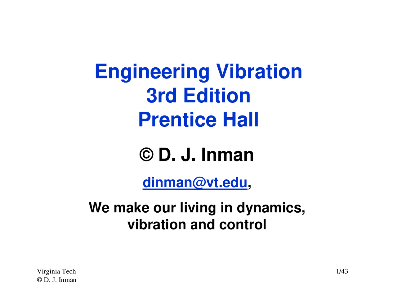 Modeling and Degree of Freedom in the Engineering Vibrations | MAE 321 ...