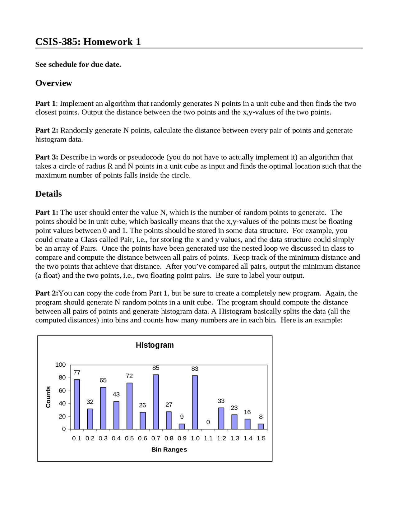 Analysis Of Algorithms Assignment 1 Questions Csis 385 Docsity