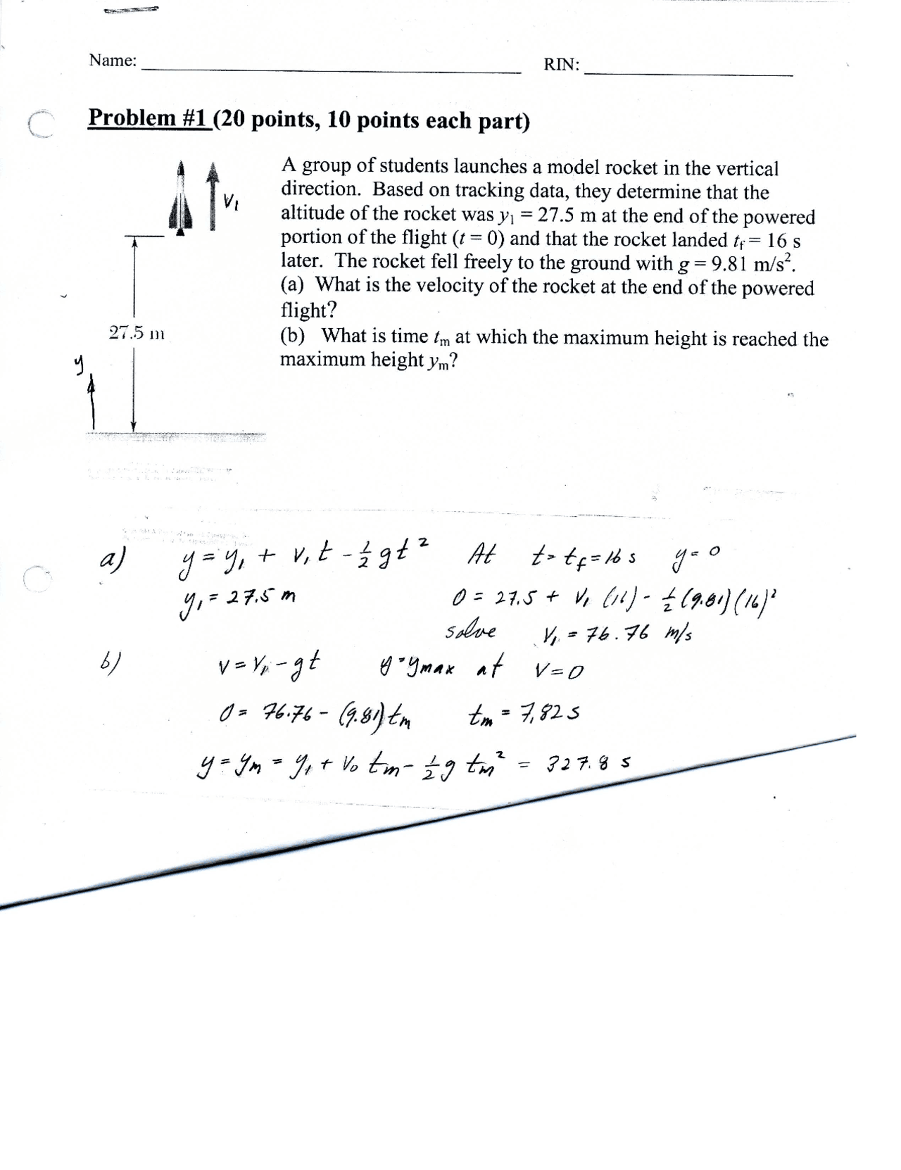 Engineering Dynamics Solved Problem Engr 2090 Docsity