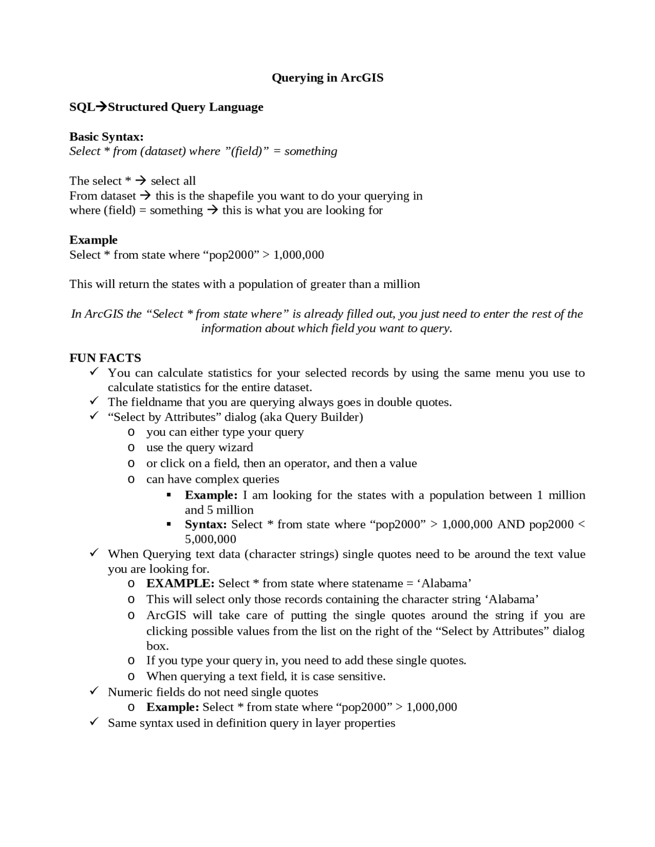 Structured Query Language Geographic Information Systems Geo 383