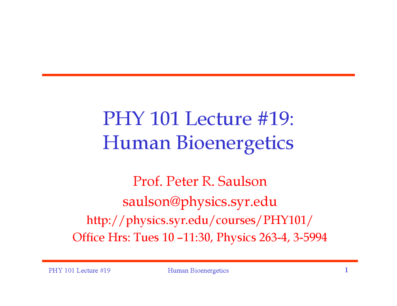 Human Bioenergetics Major Concepts Of Physics I Phy 101 Docsity