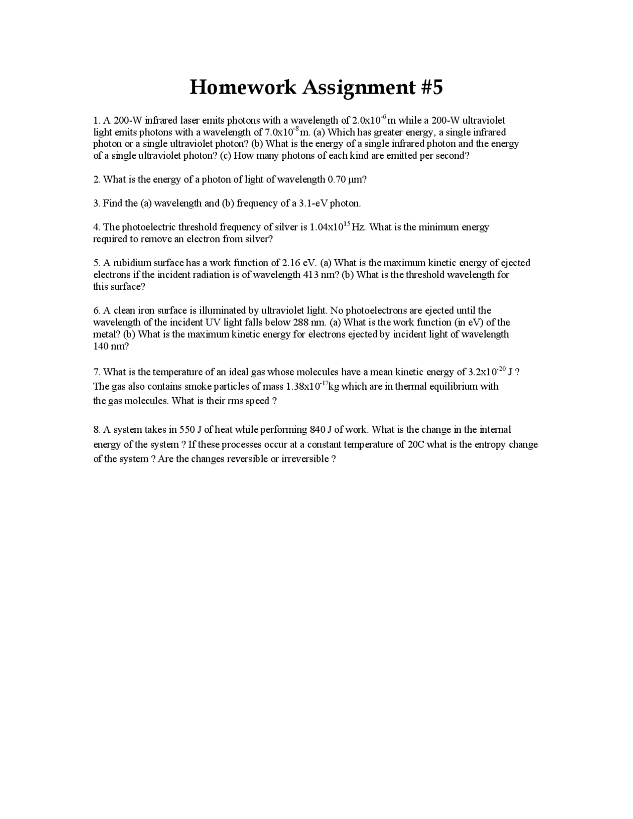 Homework Assignment 5 Major Concepts Of Physics Ii Phy 102 Docsity