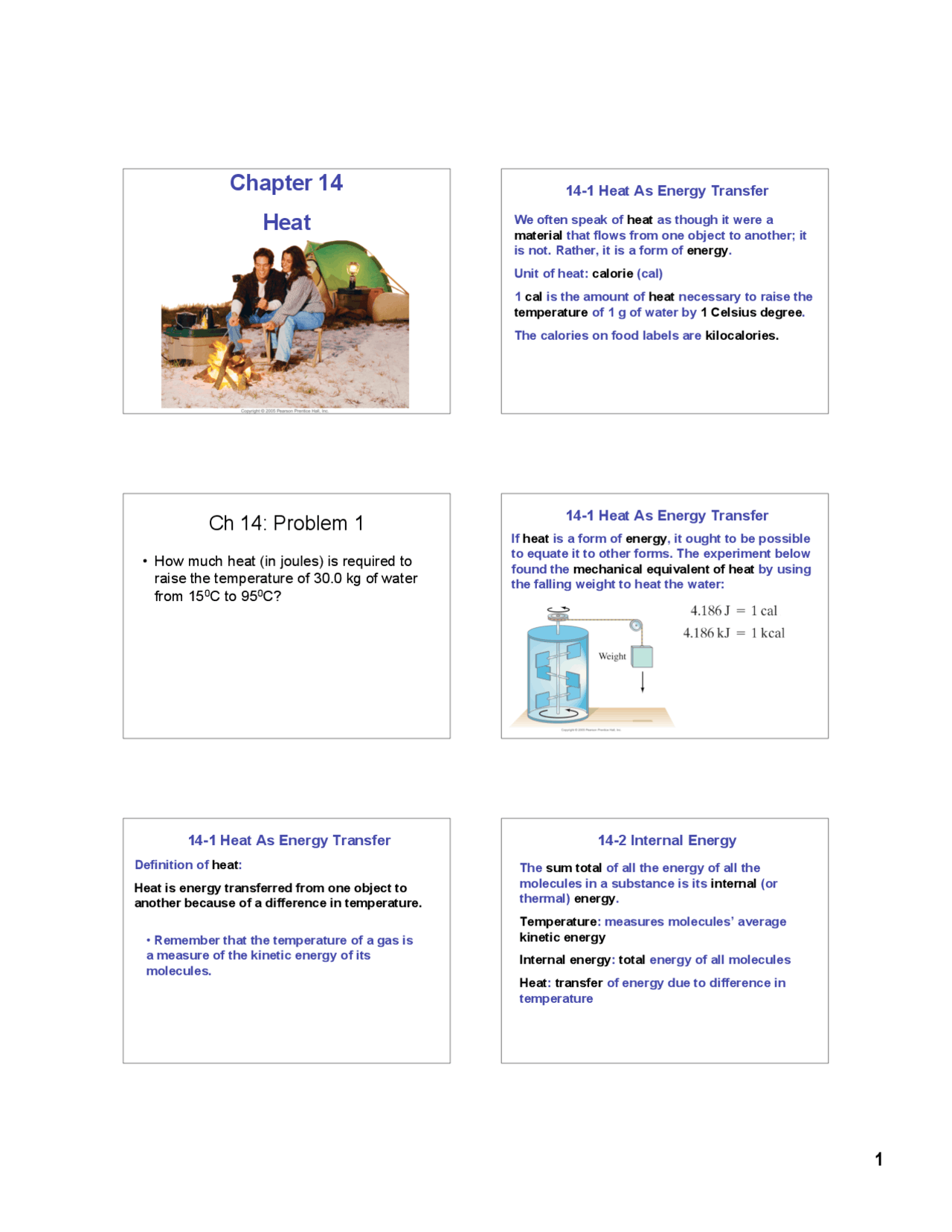 Heat As Energy Transfer General Physics I A Lab Lecture Slides