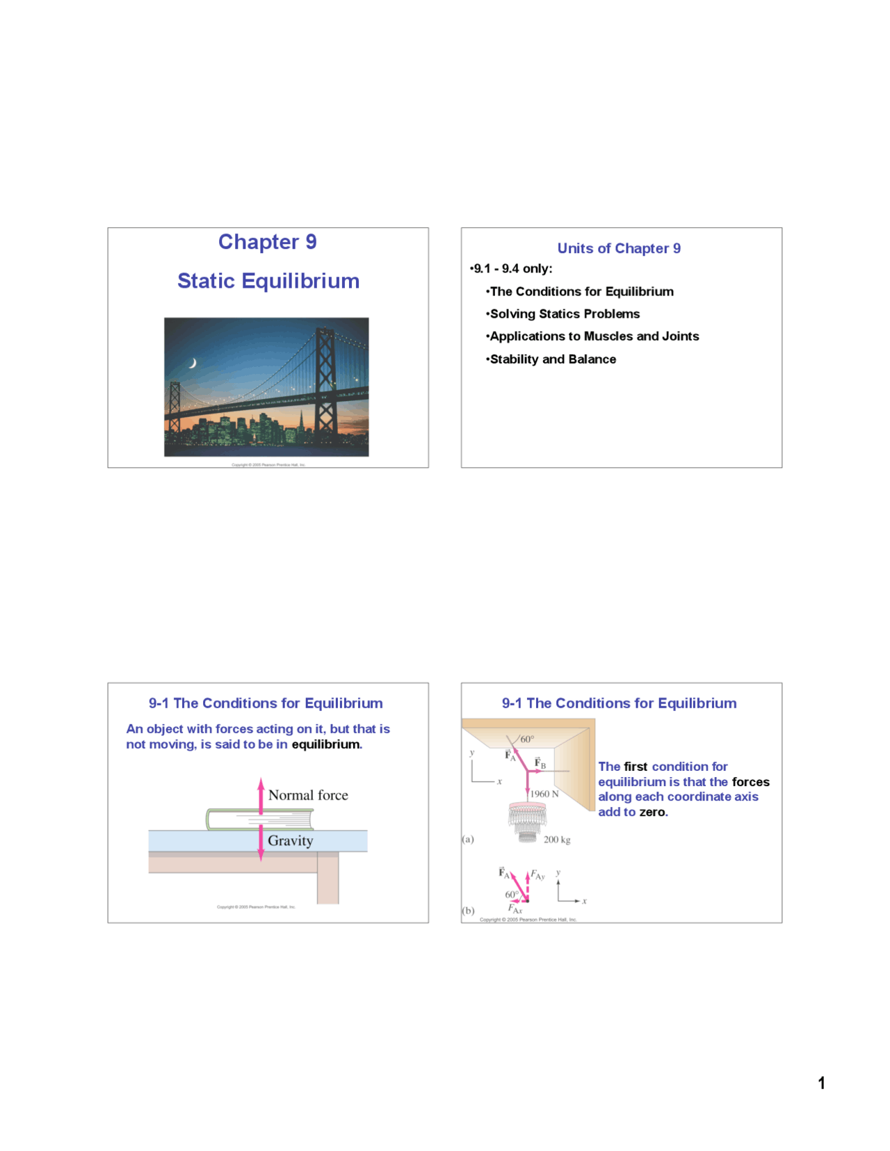 Lecture Slides On Static Equilibrium Phys 110 Docsity
