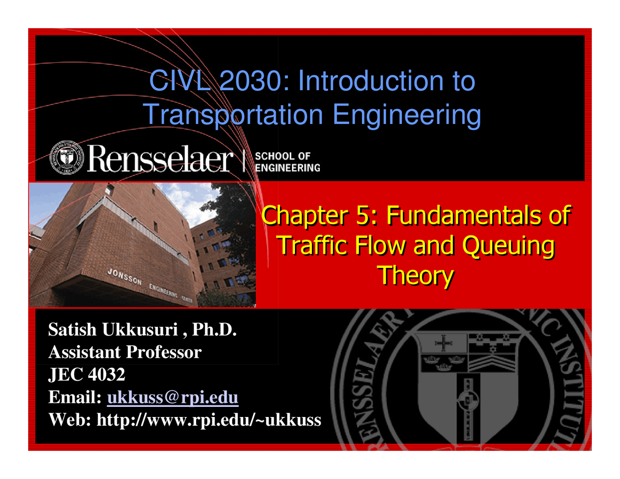 Fundamentals Of Traffic Flow And Queuing Theory Lecture Notes Civl