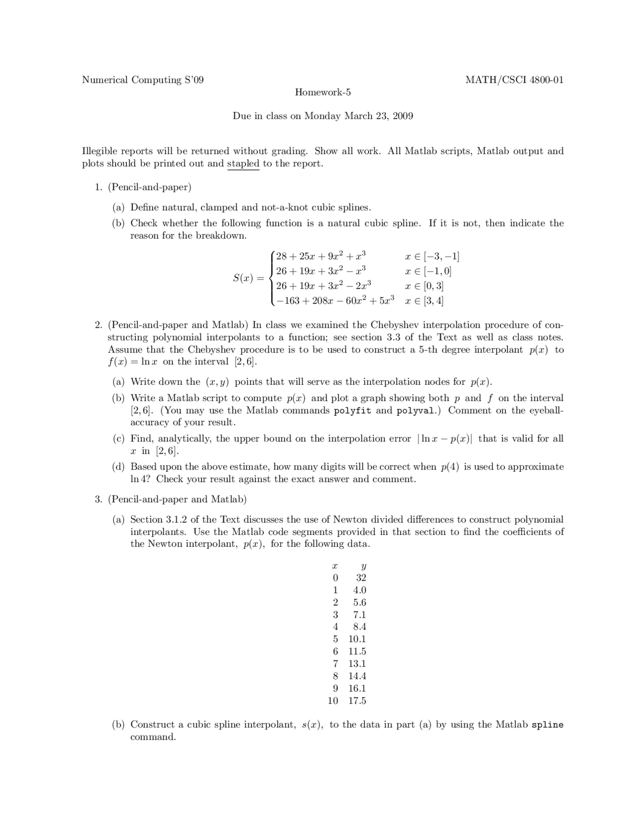 5 Unsolved Problems On Numerical Computing Csci 4800 Docsity