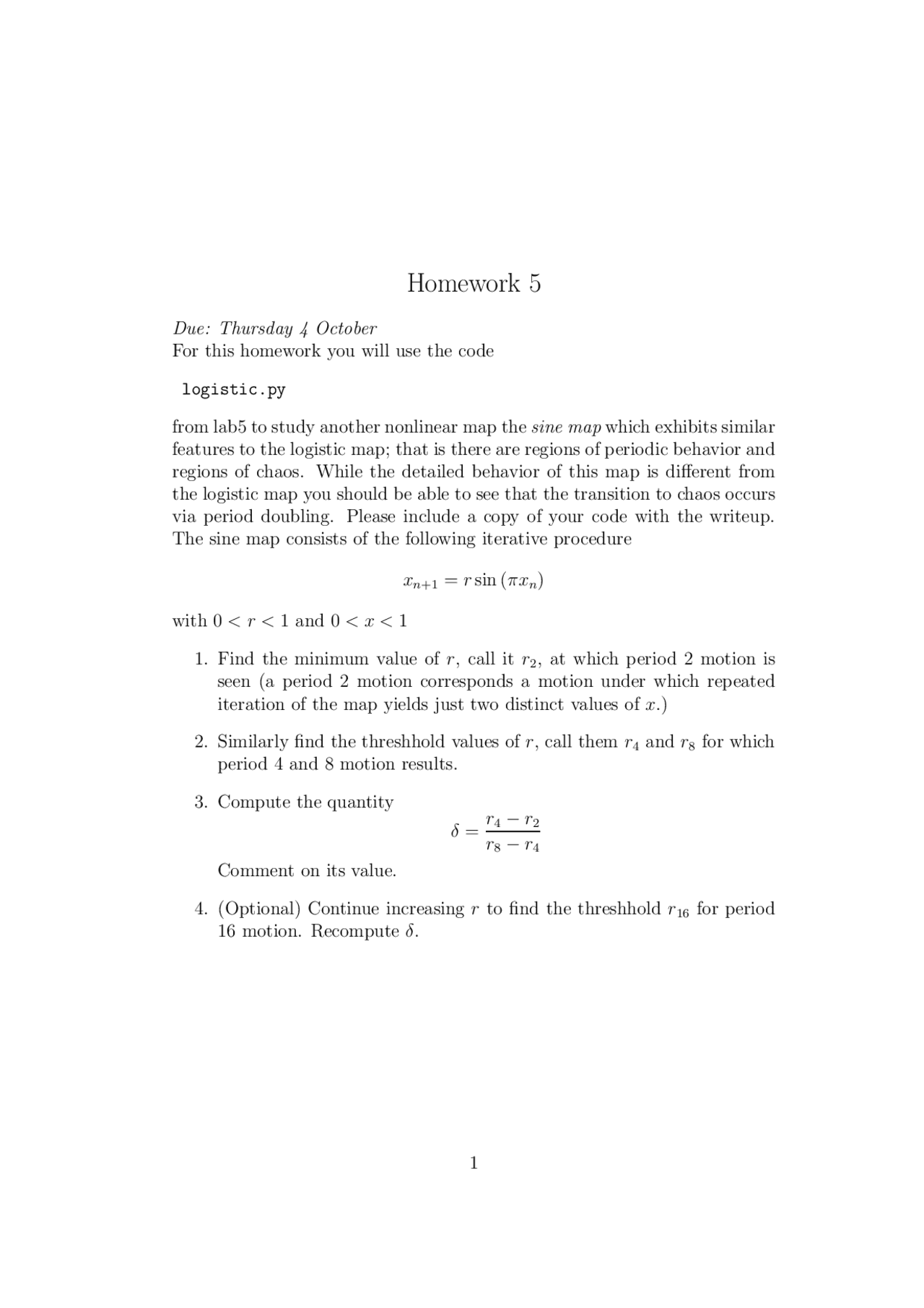 Homework 5 Practice Questions Science And Computers I Phy 307 Docsity