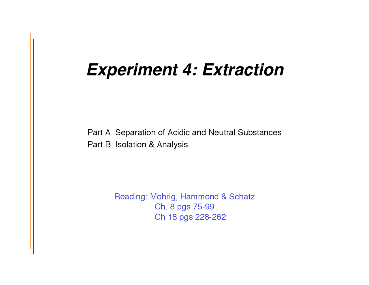 Extraction - Organic Chemistry Laboratory | CHE 276 | Lab Reports ...