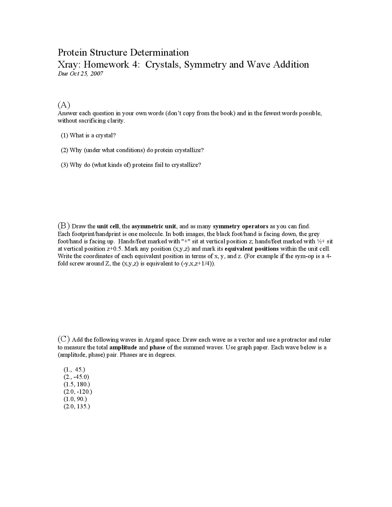 Homework 4 Crystals Symmetry And Wave Addition Bcbp 4870 Docsity