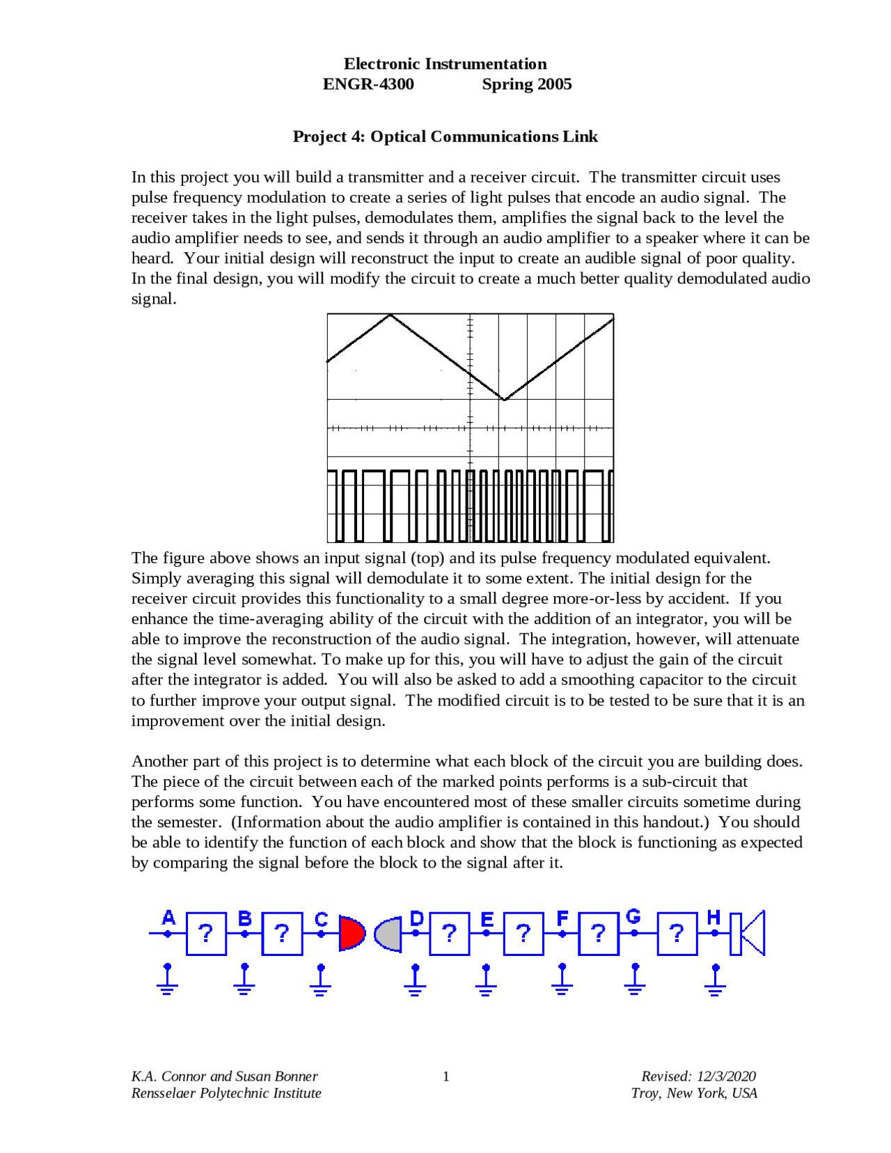 Project 4 Optical Communications Link Engr 4300 Docsity