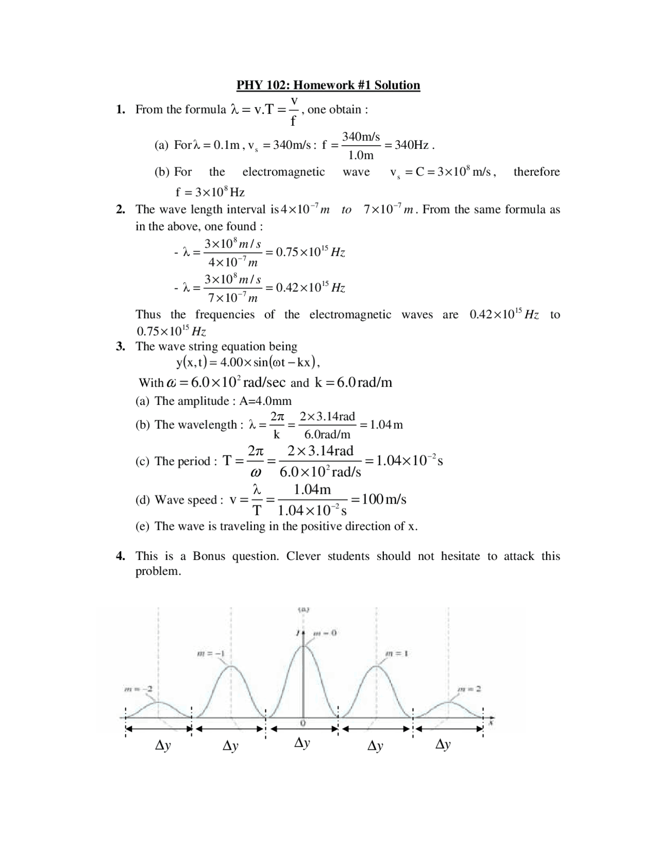 Solved Problems On Major Concepts Of Physics Homework Phy 102 Docsity
