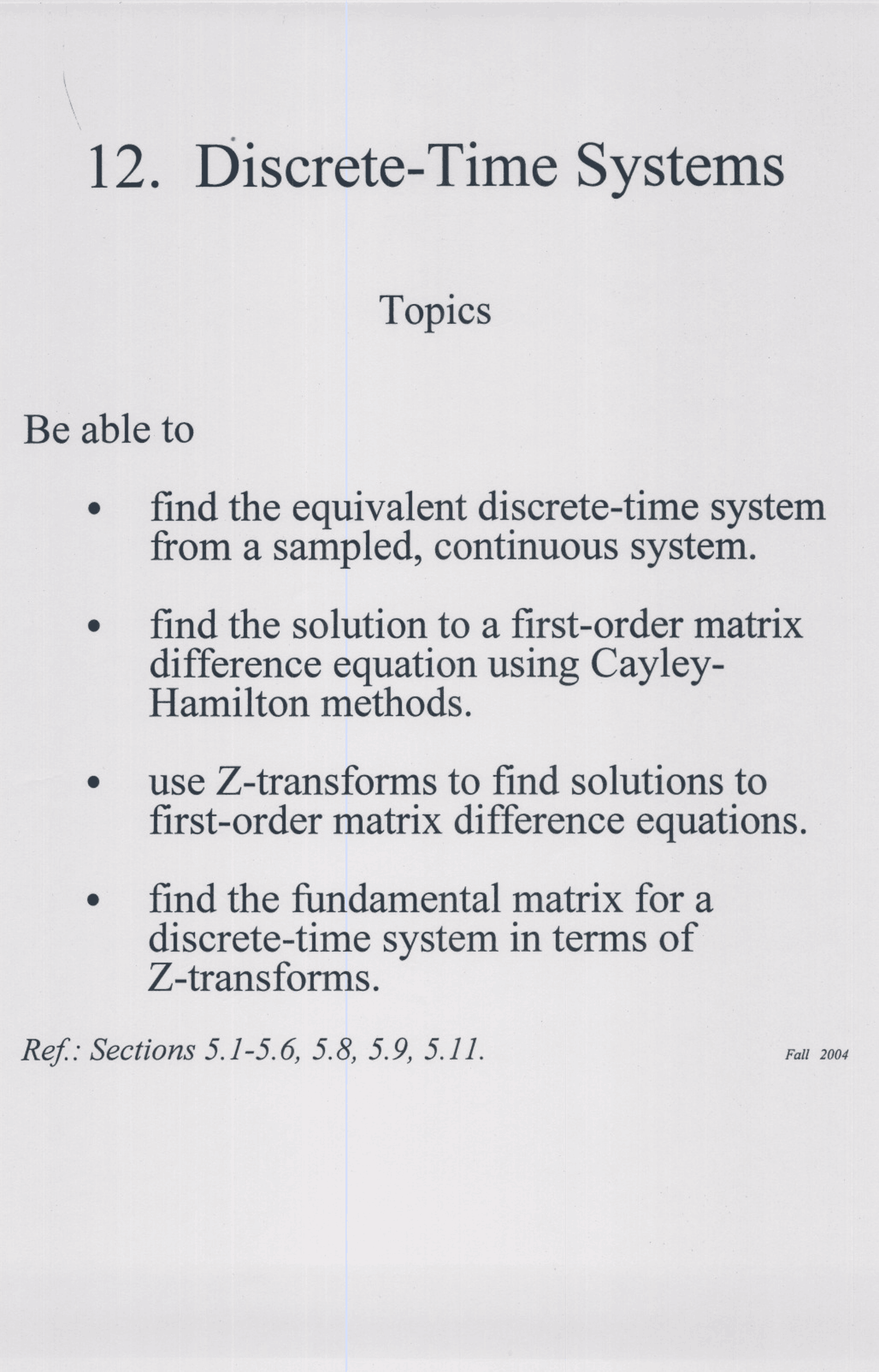 Sampling Continuous Systems System Analysis Techniques Ecse 6400