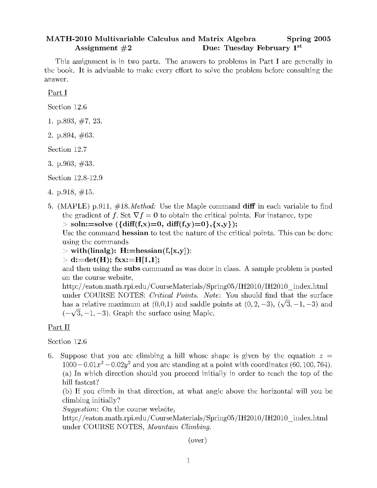 Questions With Solution Multivariable Calculus And Matrix Ix Algebra
