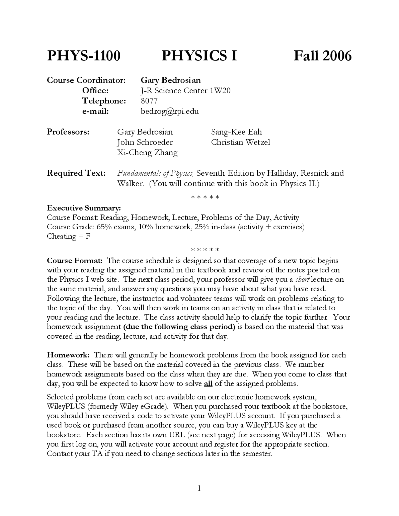 Academic Integrity Policy in Physics l - Assignment 25 | PHYS 1100 - Docsity