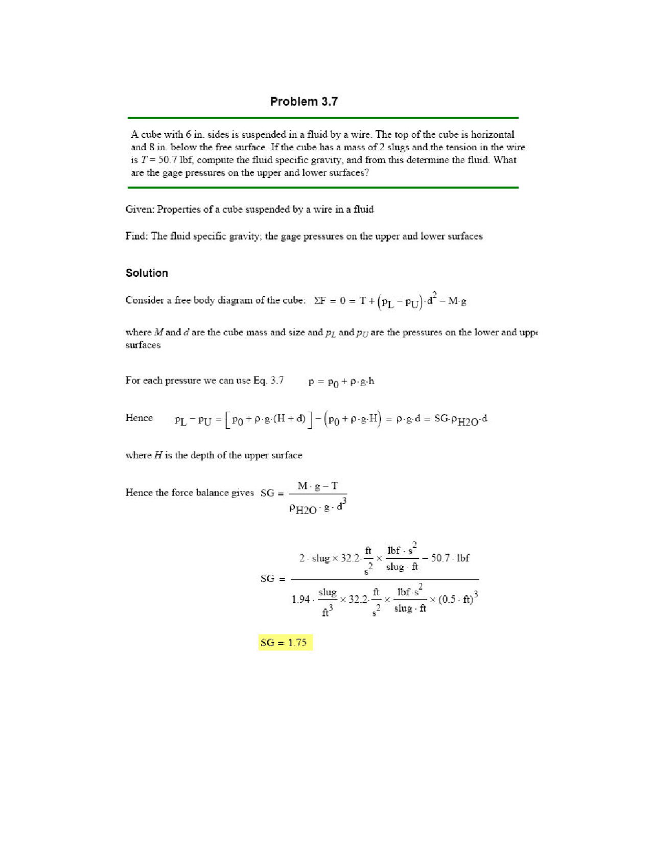 Fluid Mechanics - Assignment 2 Solutions | MAE 341 | Assignments Fluid Mechanics | Docsity