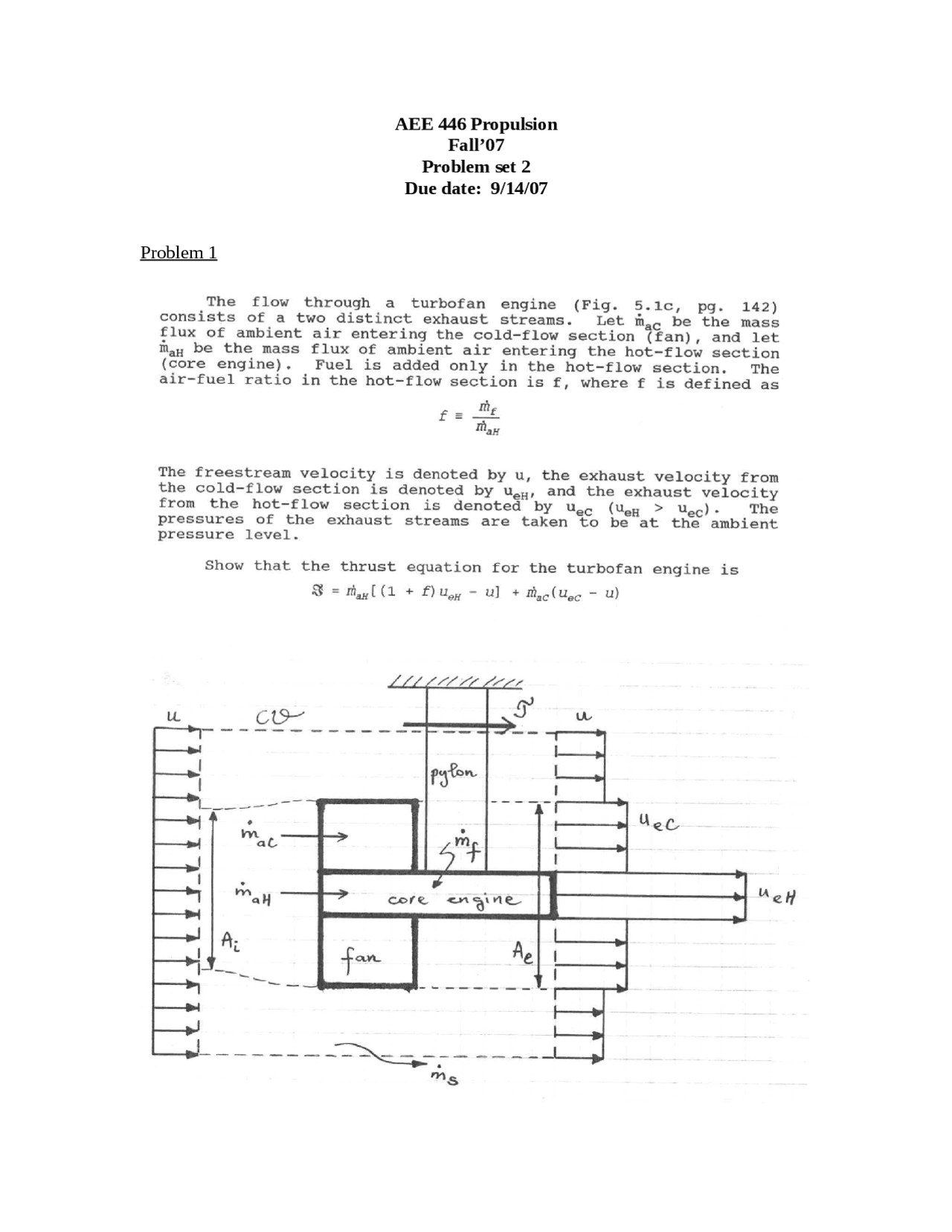 3 Problems Of Propulsion Assignment 2 Aee 446 Docsity