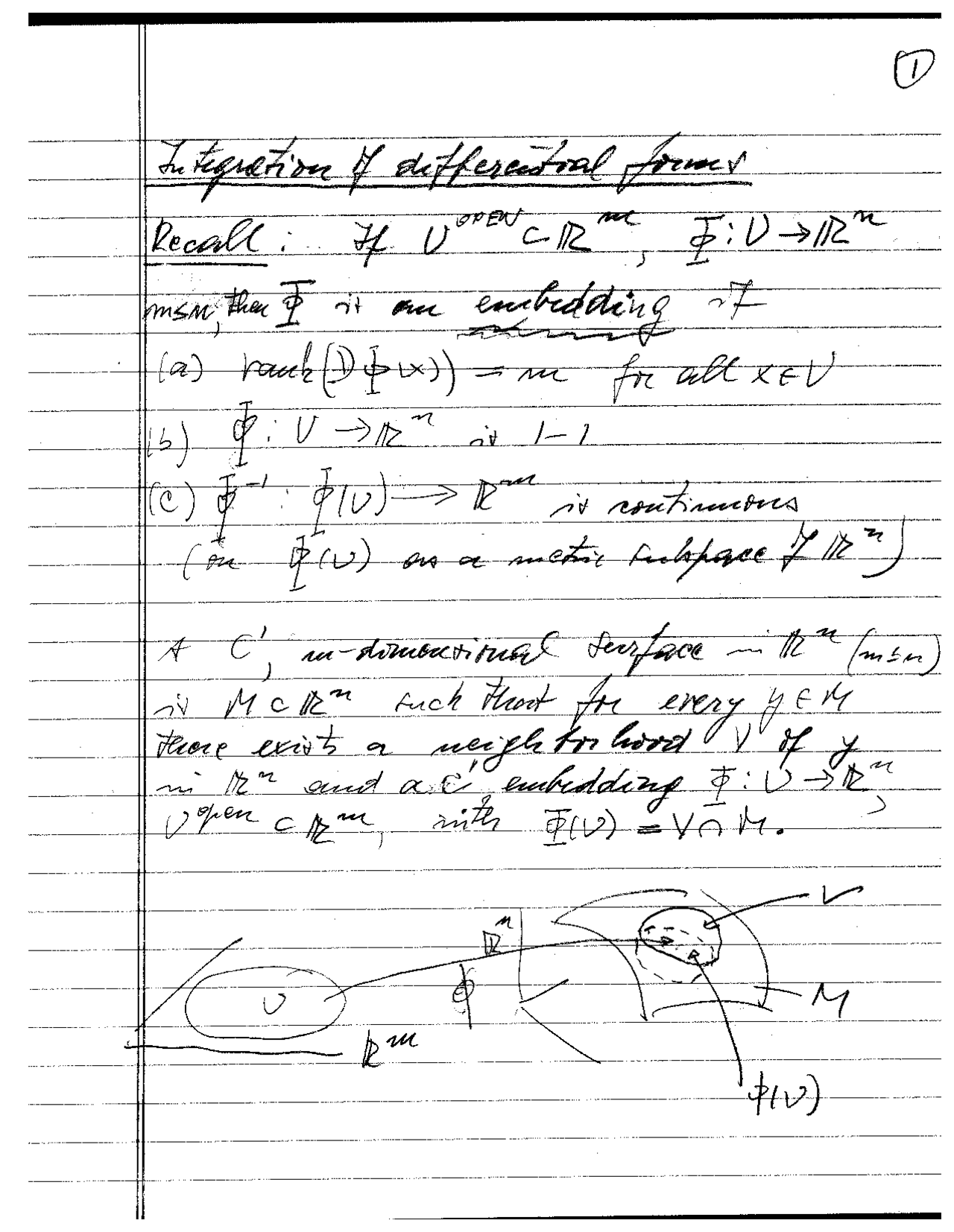 Integration of Differential Forms - Handwritten Notes | MATH 4210 ...