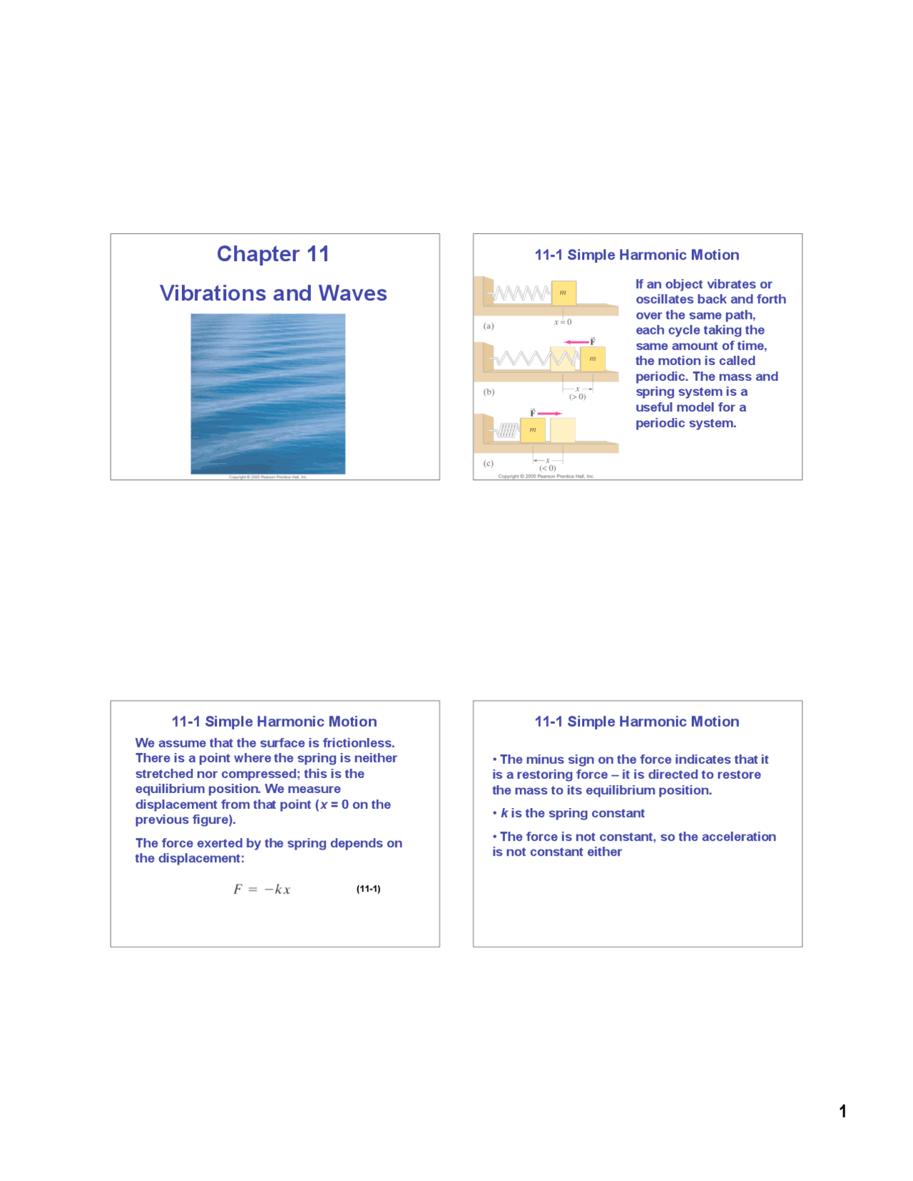 Lecture Slides On Vibrations And Waves Phys 110 Docsity