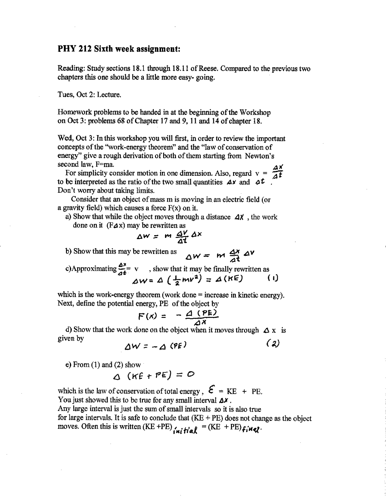 General Physics Ii Assignments 6 Sample Questions Phy 212 Docsity