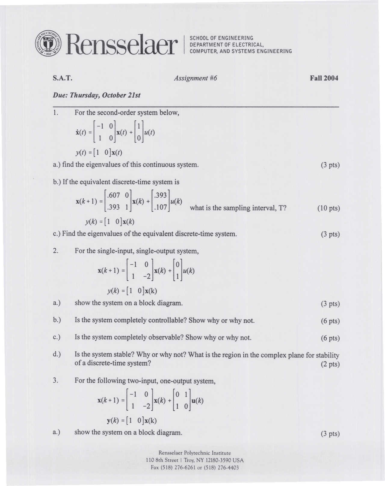 7 Questions For Assignment 6 Systems Analysis Techniques Ecse 6400 Docsity