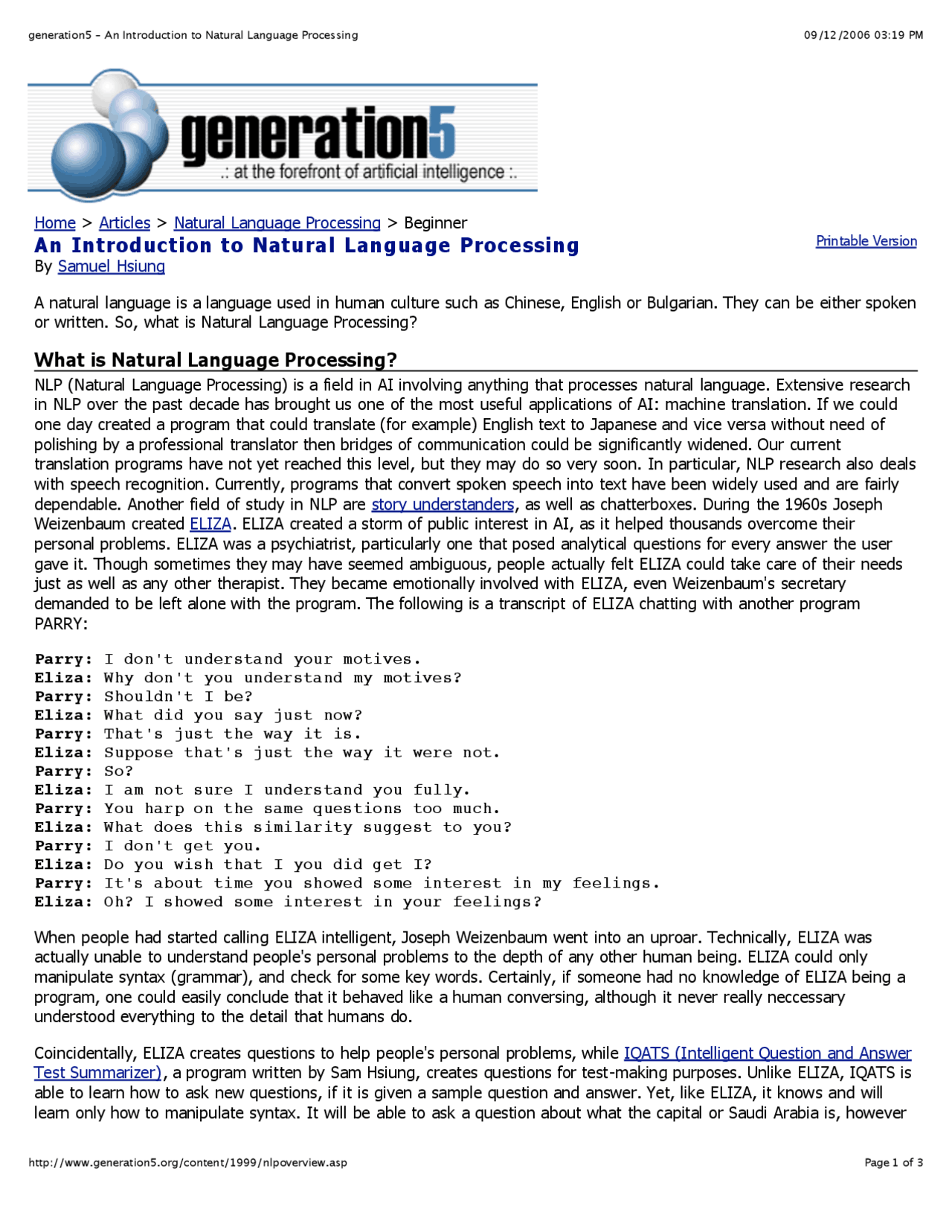 Notes On Introduction To Natural Language Processing Cs 627 Docsity