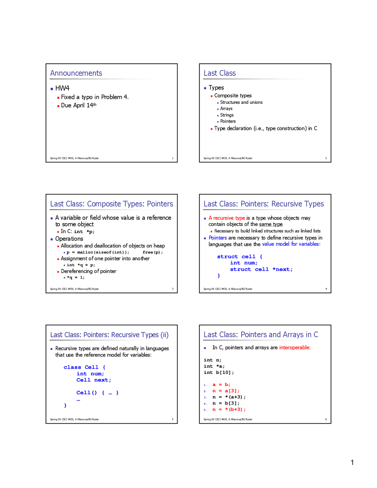 Control Abstraction Parameter Passing Csci 4430 Docsity