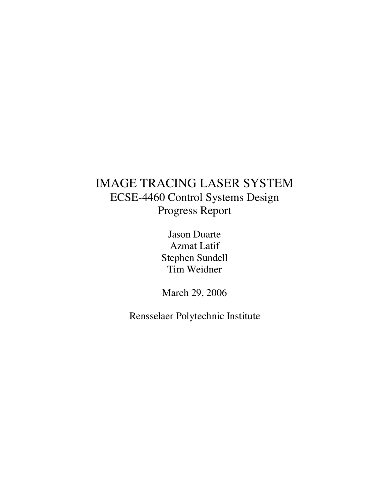 Lecture Notes On Image Tracing Laser System Ecse 4962 Docsity