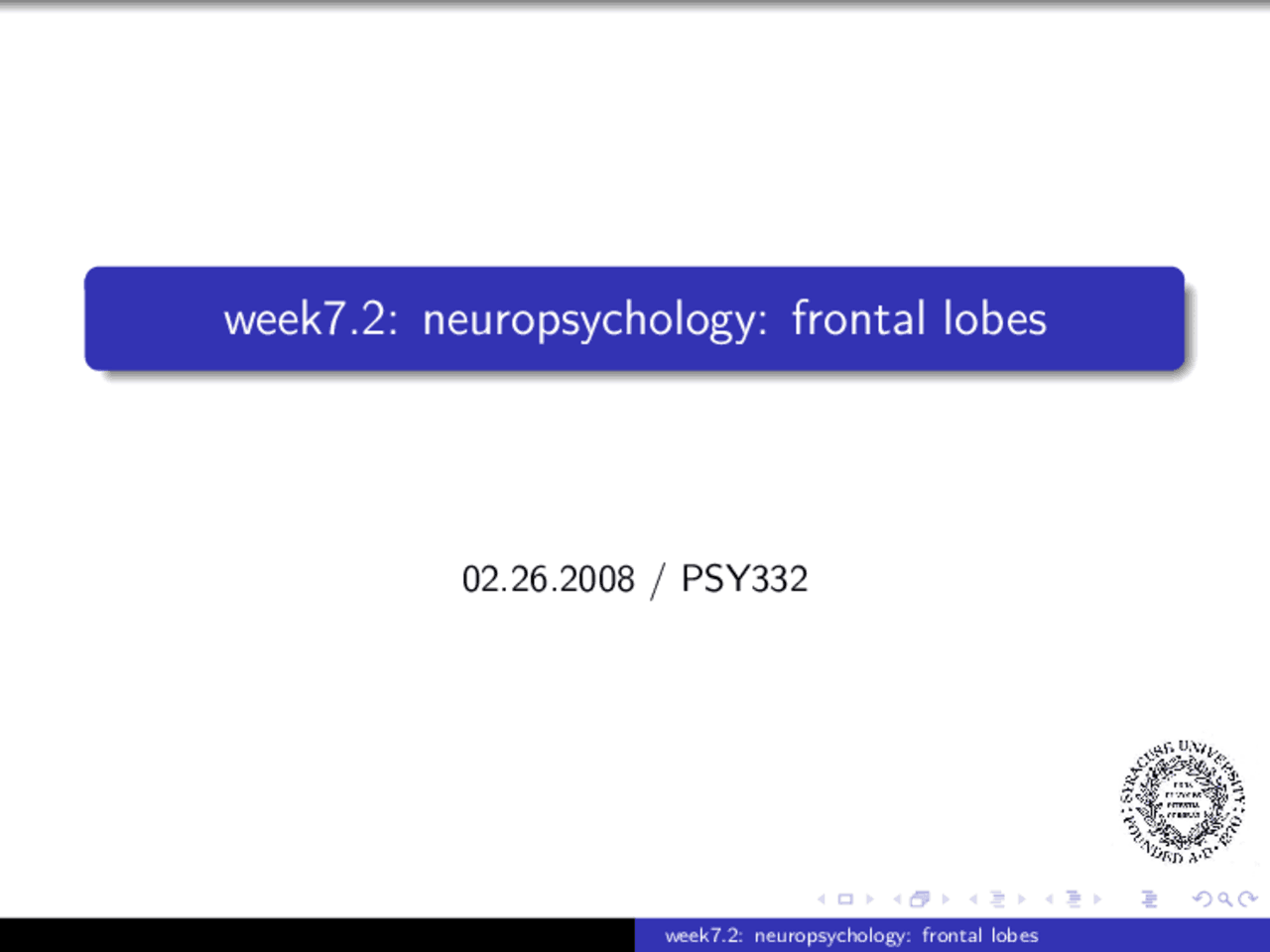 Neuropsychology Frontal Lobes Lecture Slides Psy 332 Docsity