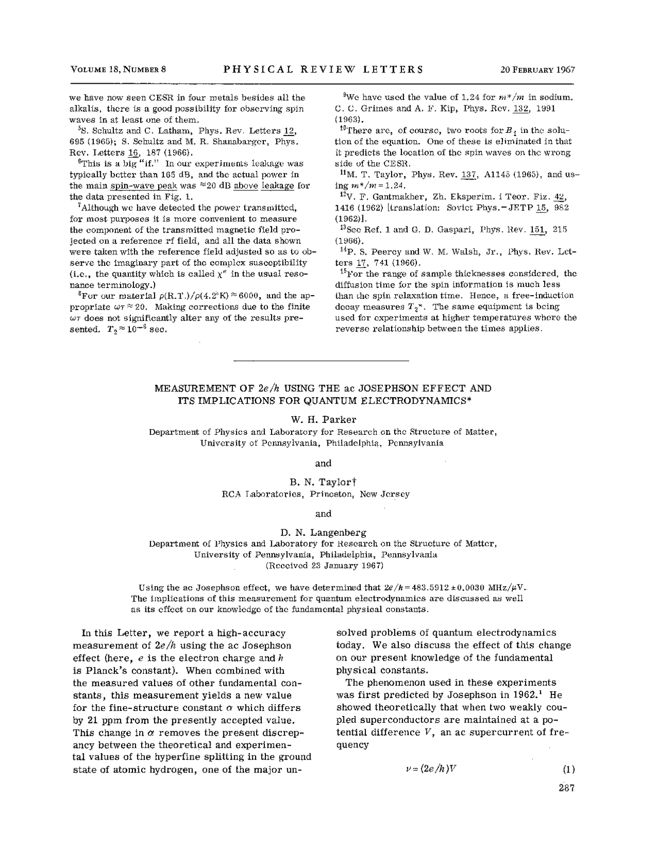 Physical Review Letters - Study Guide | PHYS 2350 - Docsity