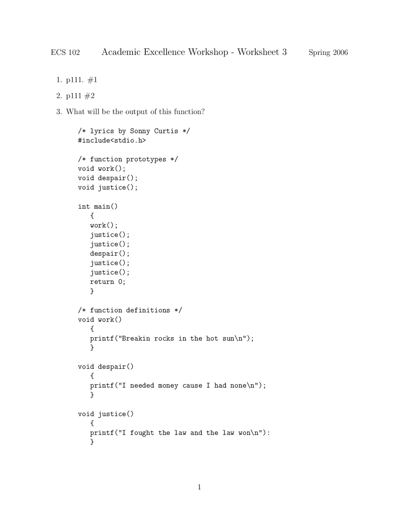 Introduction To Computing Academic Excellence Workshop 3 Ecs 102 Docsity