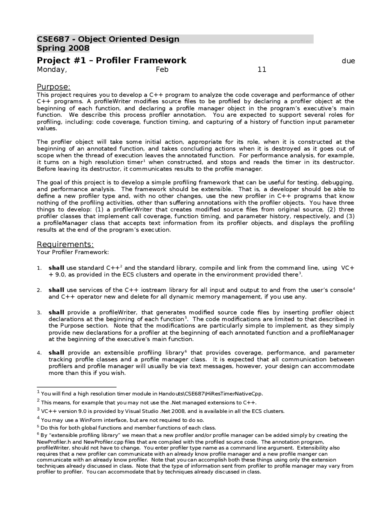 Profiler Framework - Object Oriented Design - Project I | CSE 687 | Study Guides, Projects ...