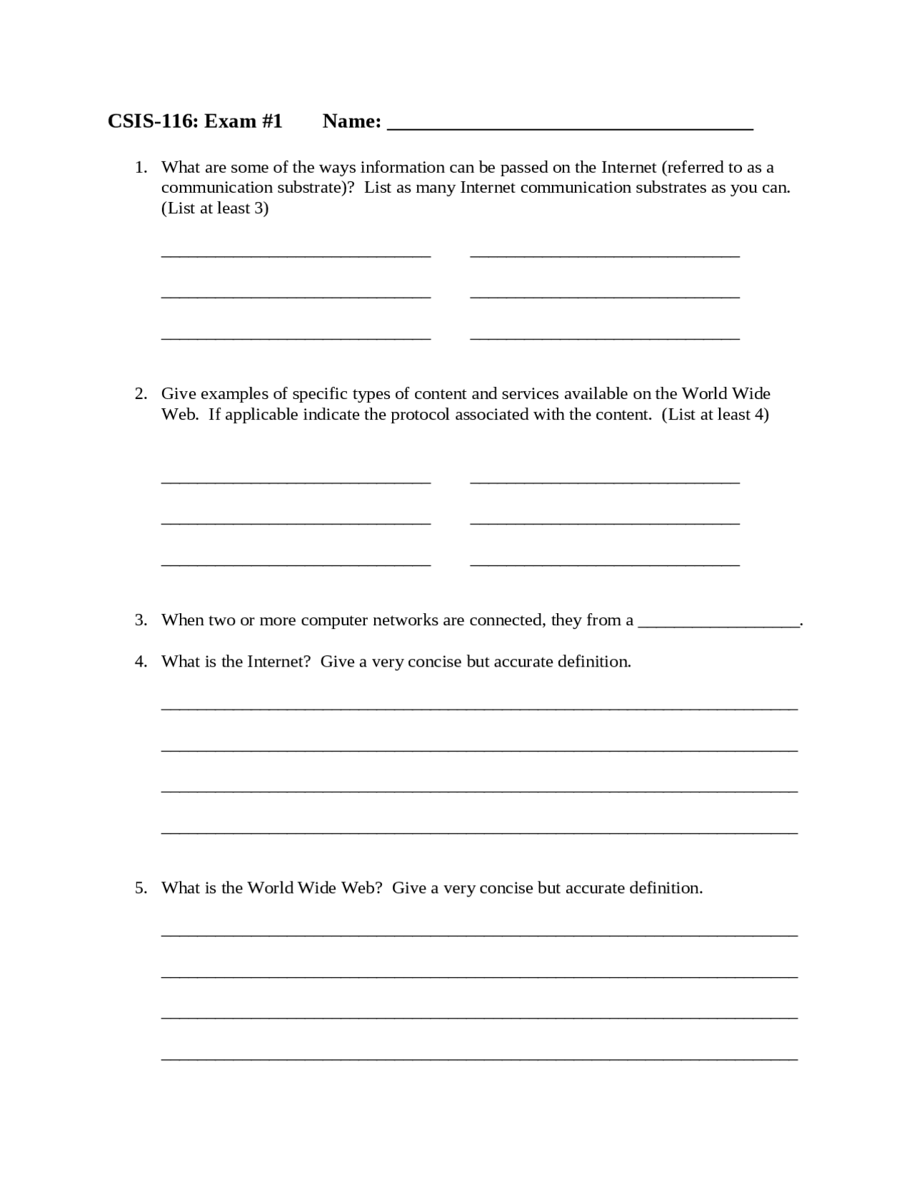 38 Questions Exam 1 Survey Of Information Technology Csis 116 Docsity