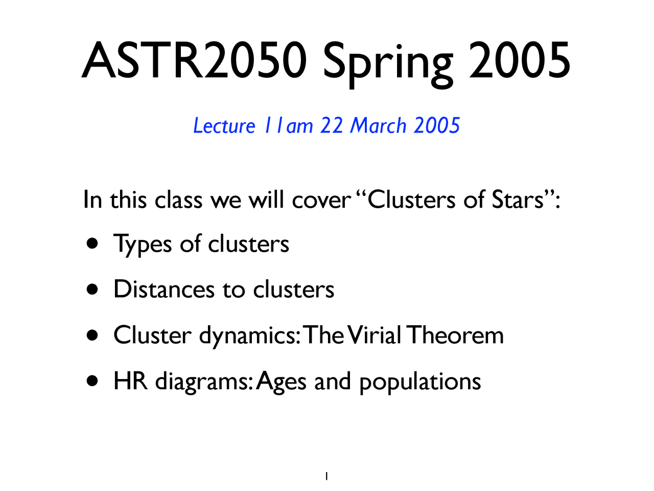 Types of Clusters, Distance of Clusters - Lecture Notes | ASTR 2050 ...