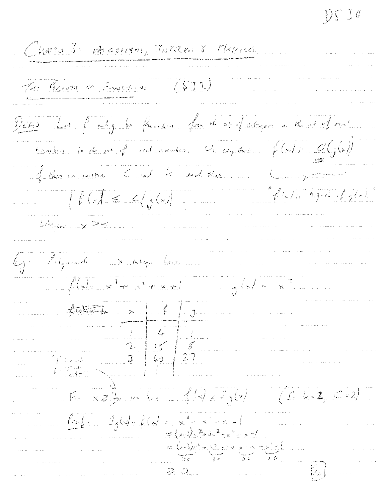 Handwritten Notes On The Growth Of Functions Math 2800 Docsity
