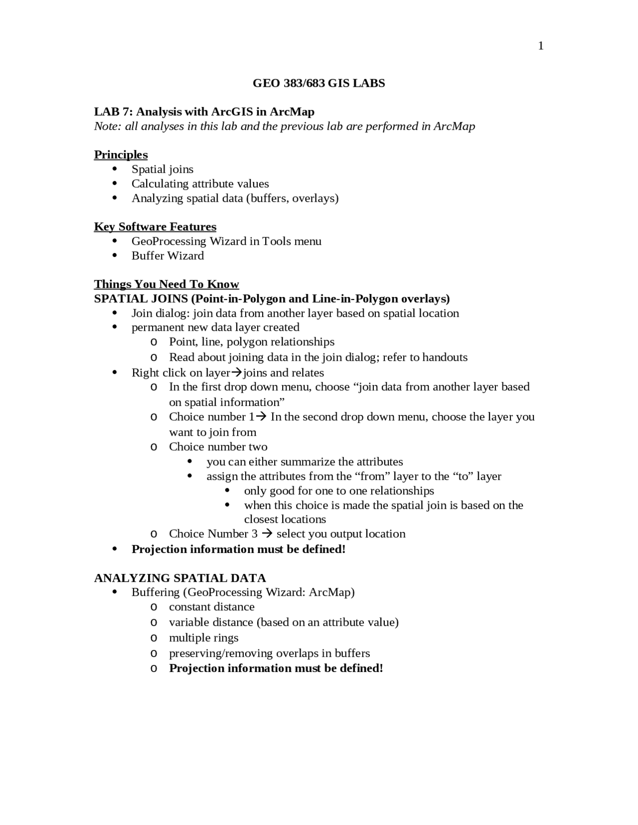 Analysis Of Arcgis And Arcmap Lecture Notes Geo 383 Docsity