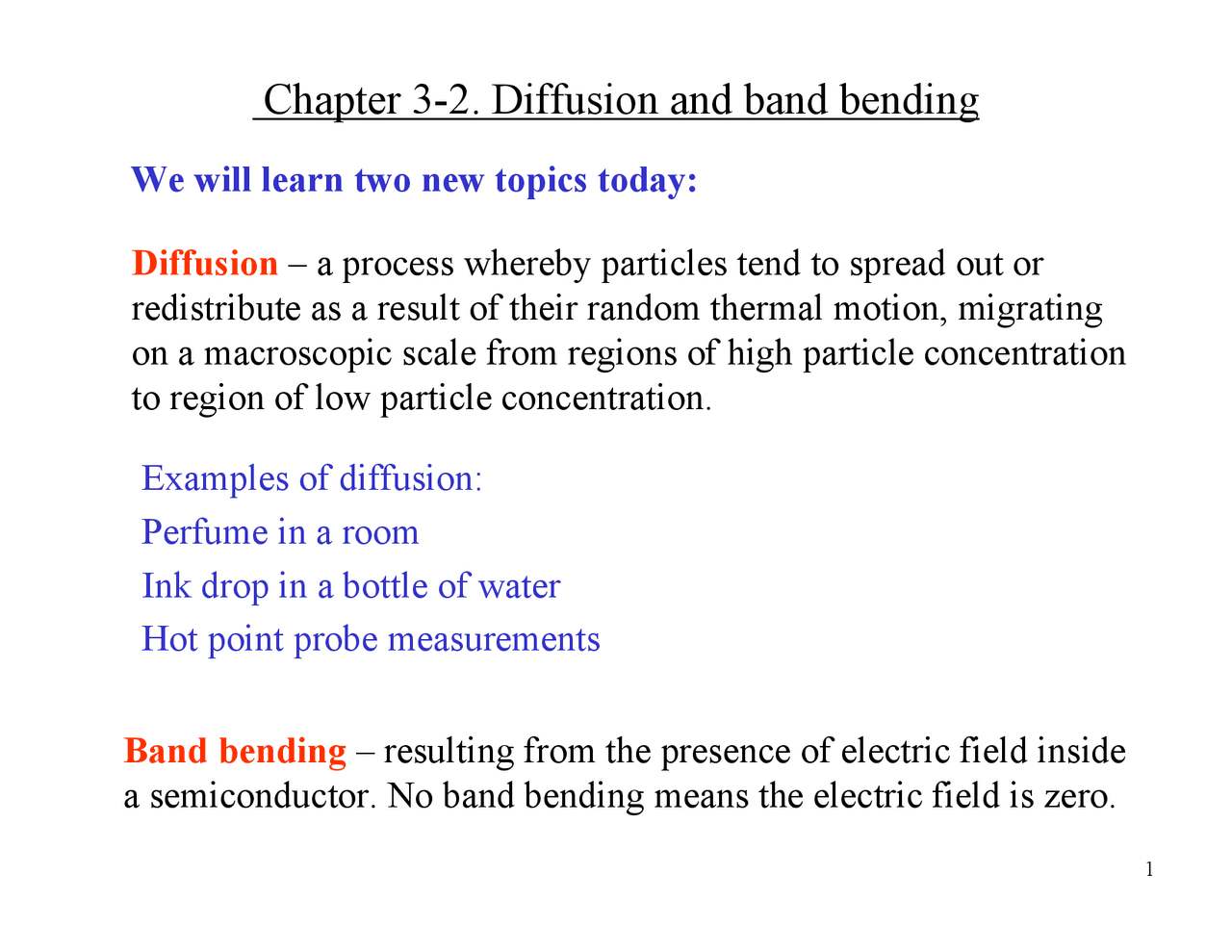 Diffusion And Band Bending Microelectronics Technology Ecse 2210