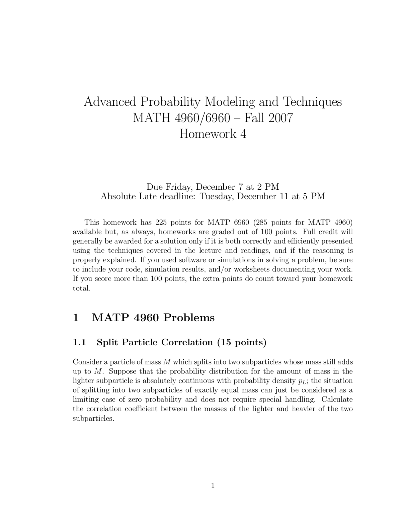 Lecture Notes on Advanced Probability Modeling and Techniques | MATH ...