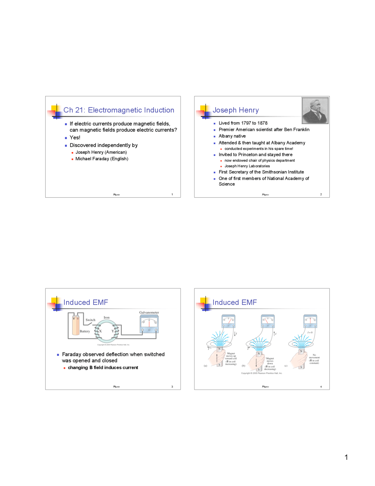 Electromagnetic Induction Lecture Slides Phys 120 Docsity