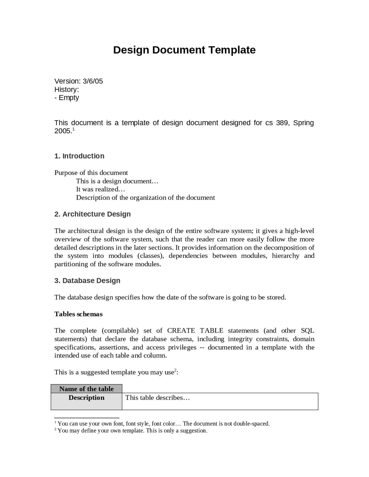 Design Document Template Software Engineering Review Sheet Cs 389