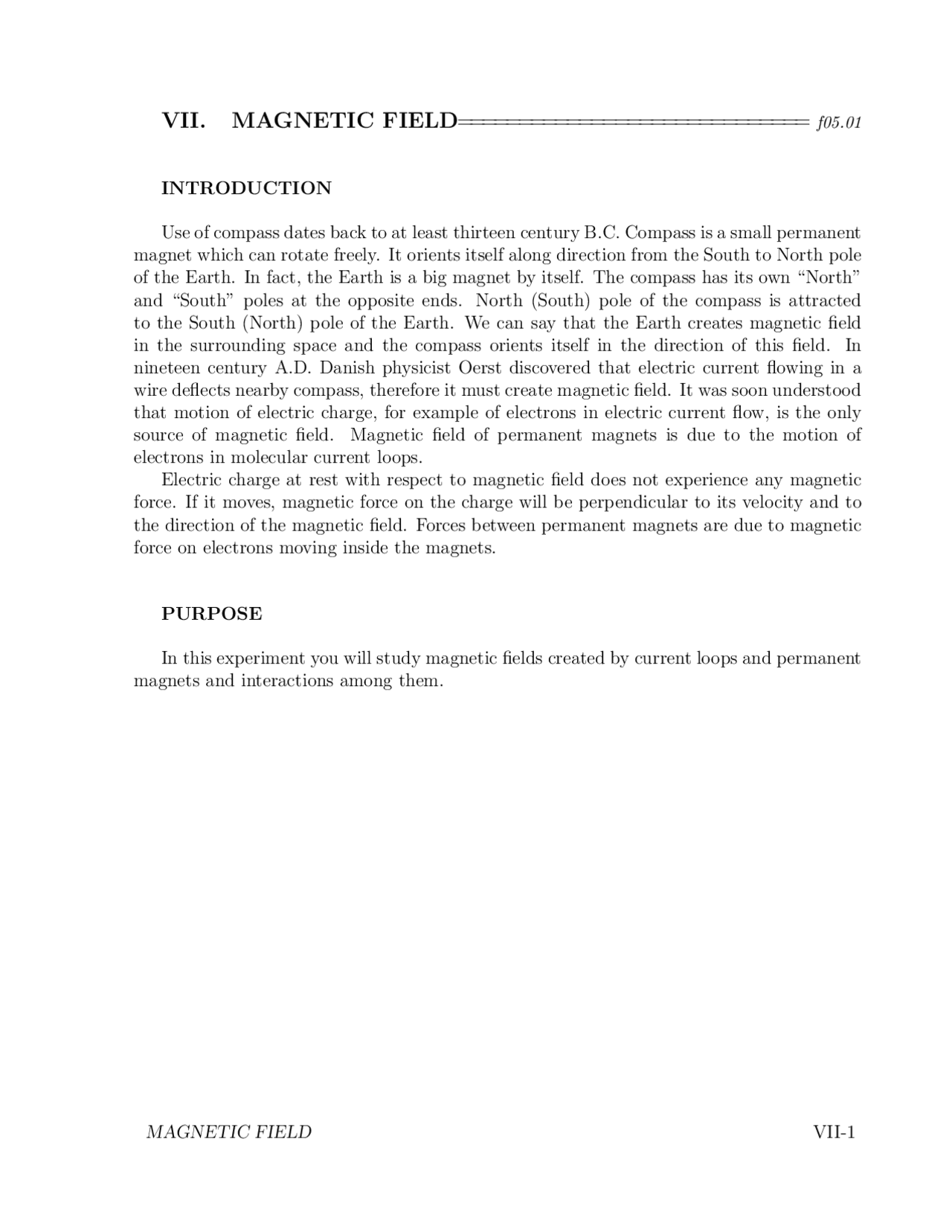 Magnetic Field General Physics Laboratory Ii Phy 222 Docsity