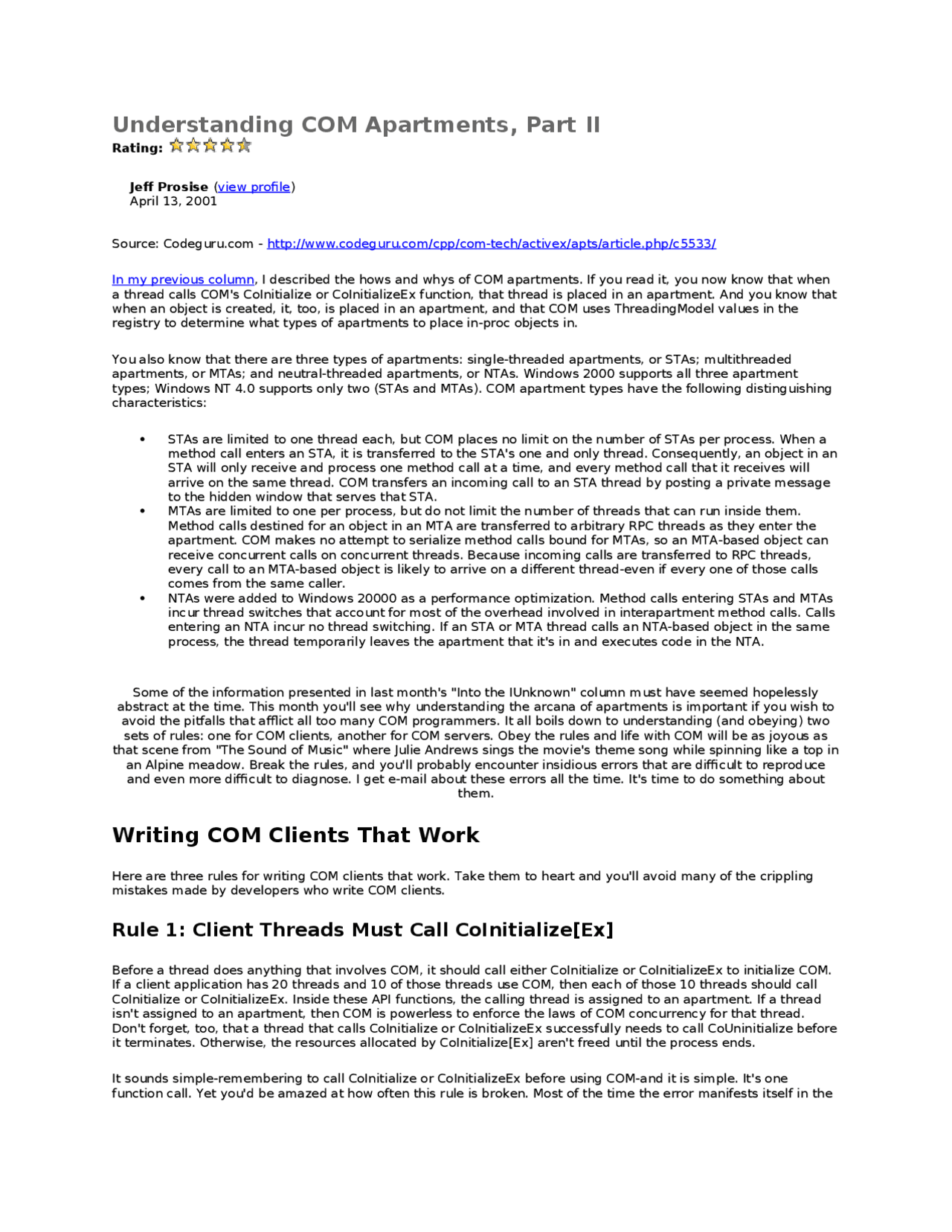 Understanding Com Apartments Part Ii Distributed Objects Cse 775